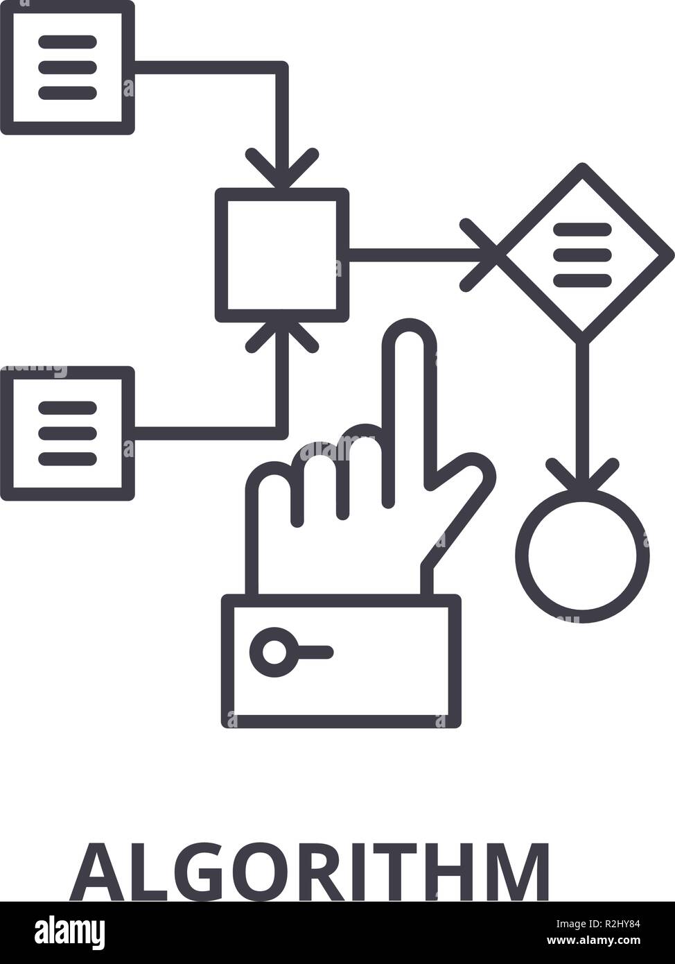 Algorithmus Symbol Leitung Konzept. Algorithmus Vector Linear Abbildung, Symbol, Zeichen Stock ...