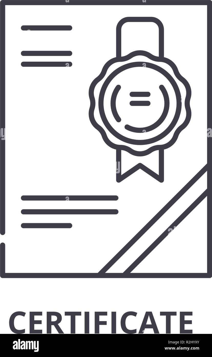 Certificaat Symbol Leitung Konzept. Certificaat Vector Linear Abbildung ...