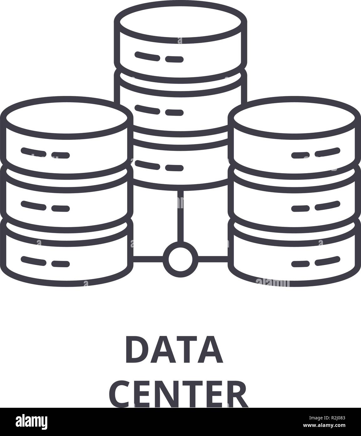 Data Center Symbol Leitung Konzept. Data Center Vector Linear Abbildung ...