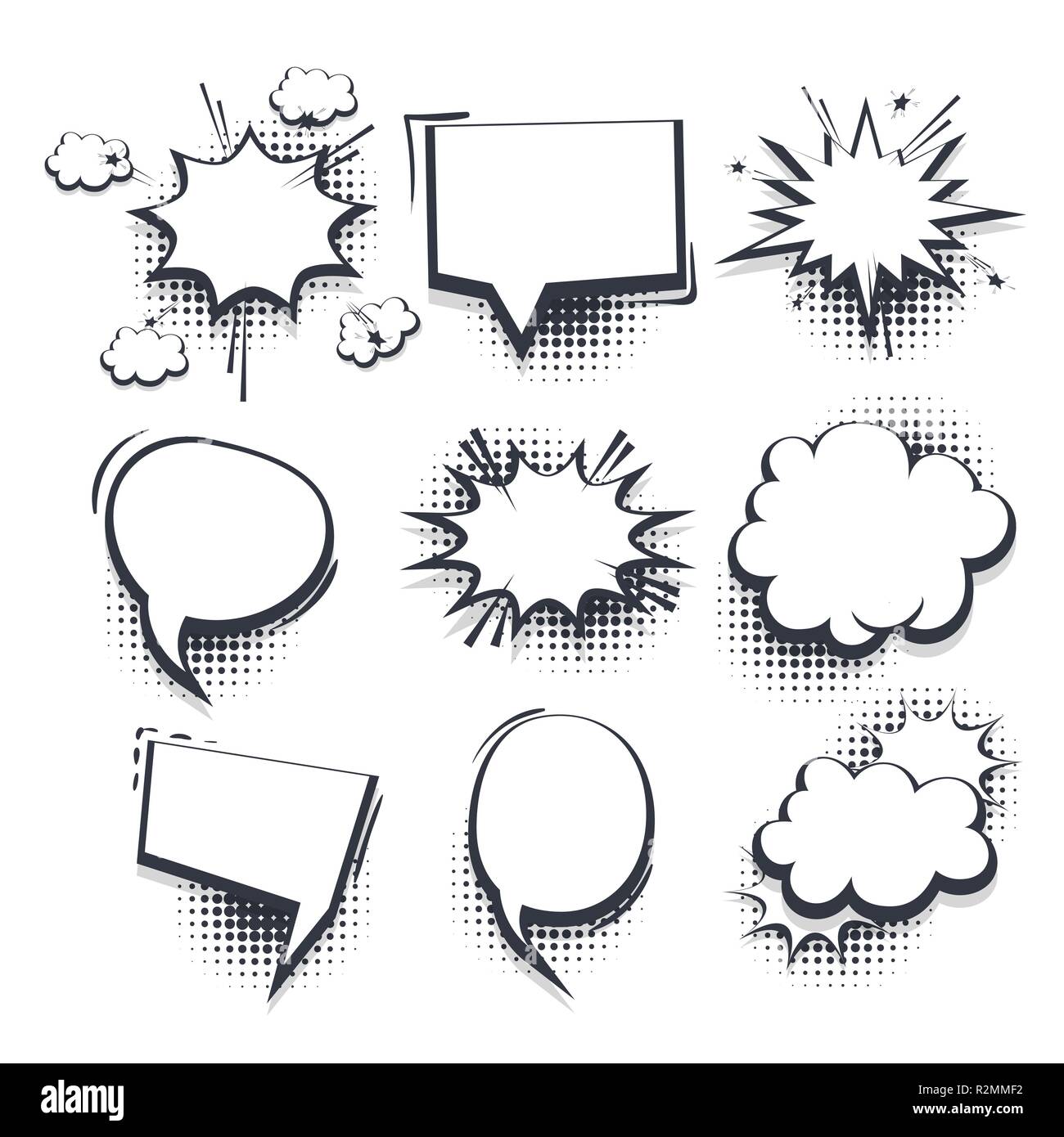 Große Hand gezeichnet monochrome leere Effekte Vorlage comic ...