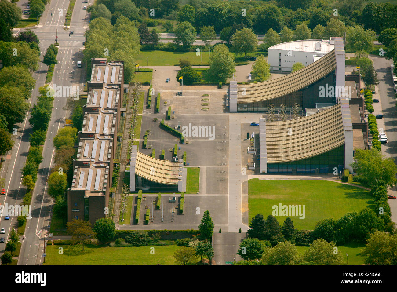 Luftaufnahme, Europaplatz, Rathaus, Castrop-Rauxel, Ruhrgebiet ...
