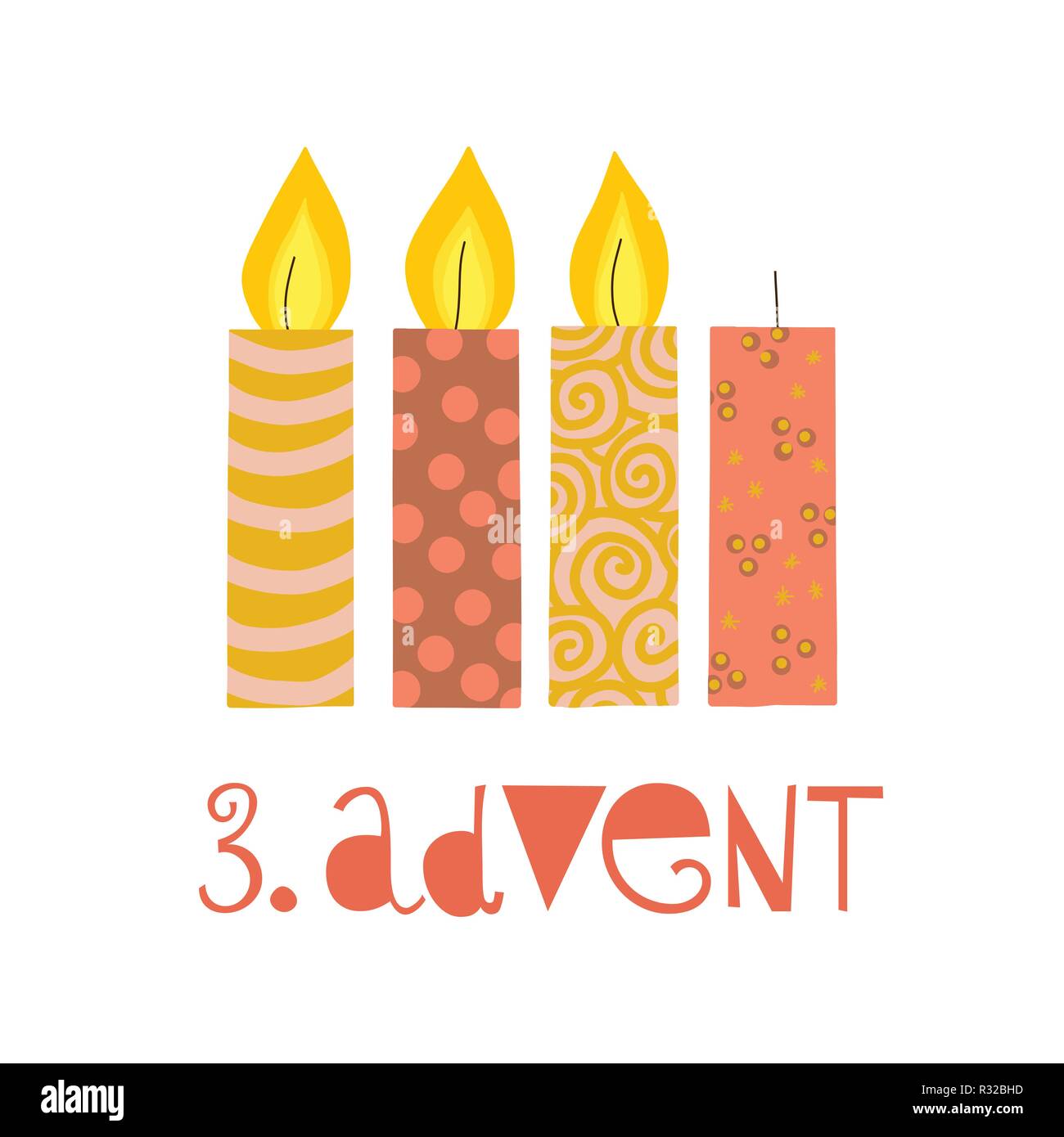 Three burning candles in advent -Fotos und -Bildmaterial in hoher ...