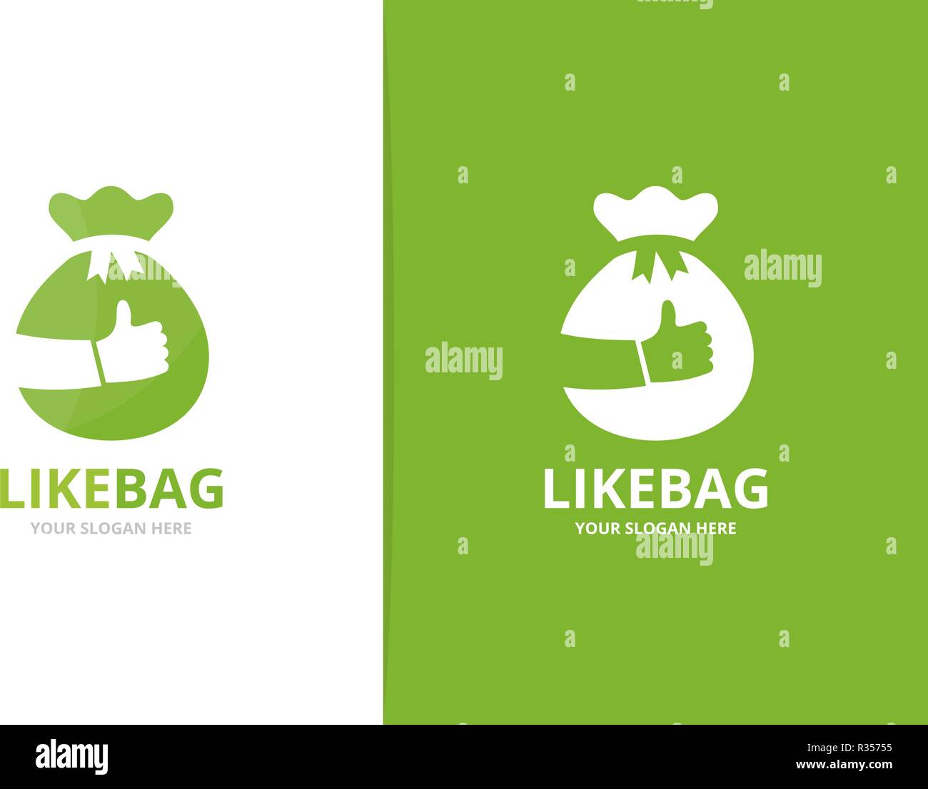 Der Vektor der Tasche und wie Logo Kombination. Sack und beste Symbol ...