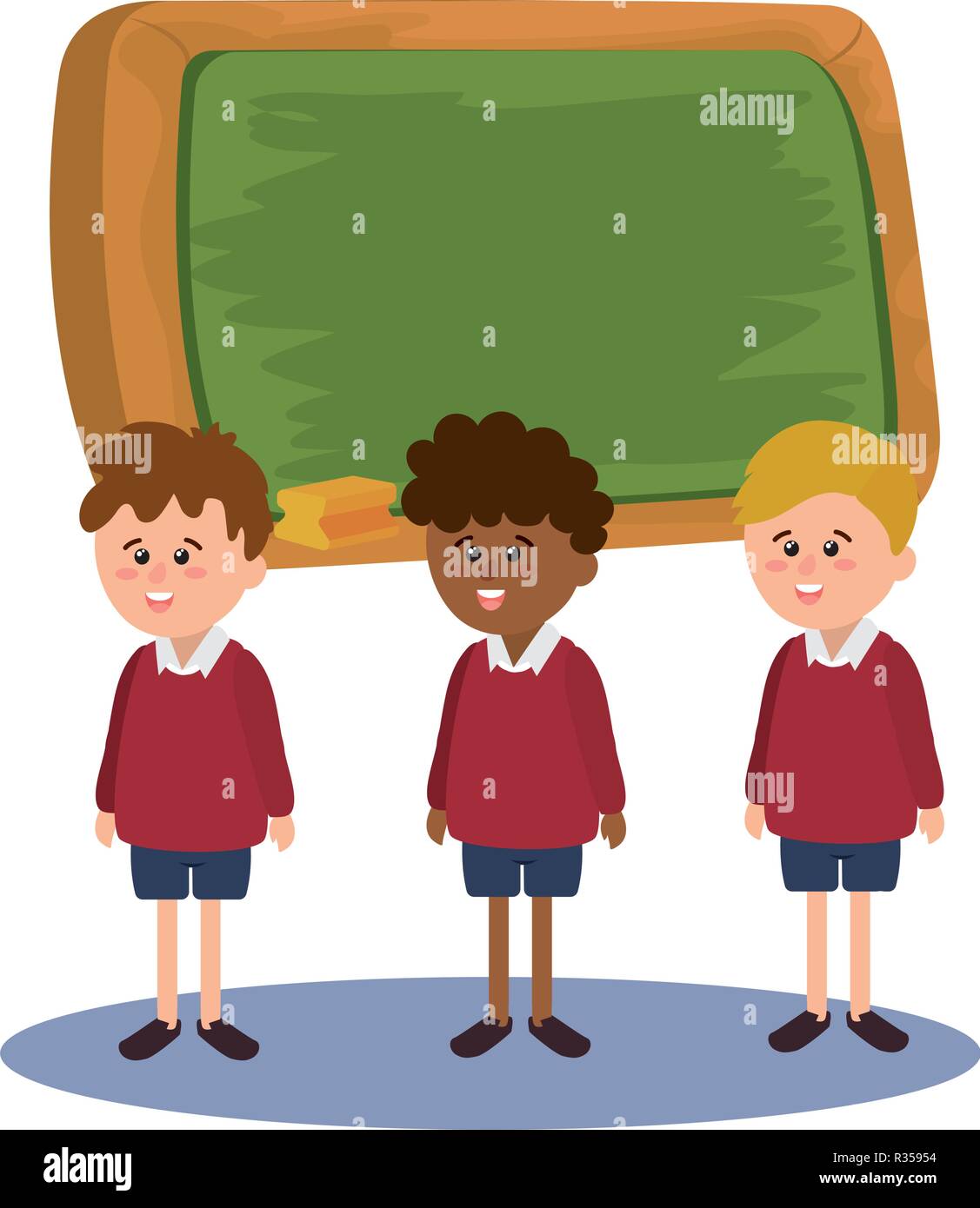 Grundschüler vor Board cartoon Vector Illustration graphic design Stock ...