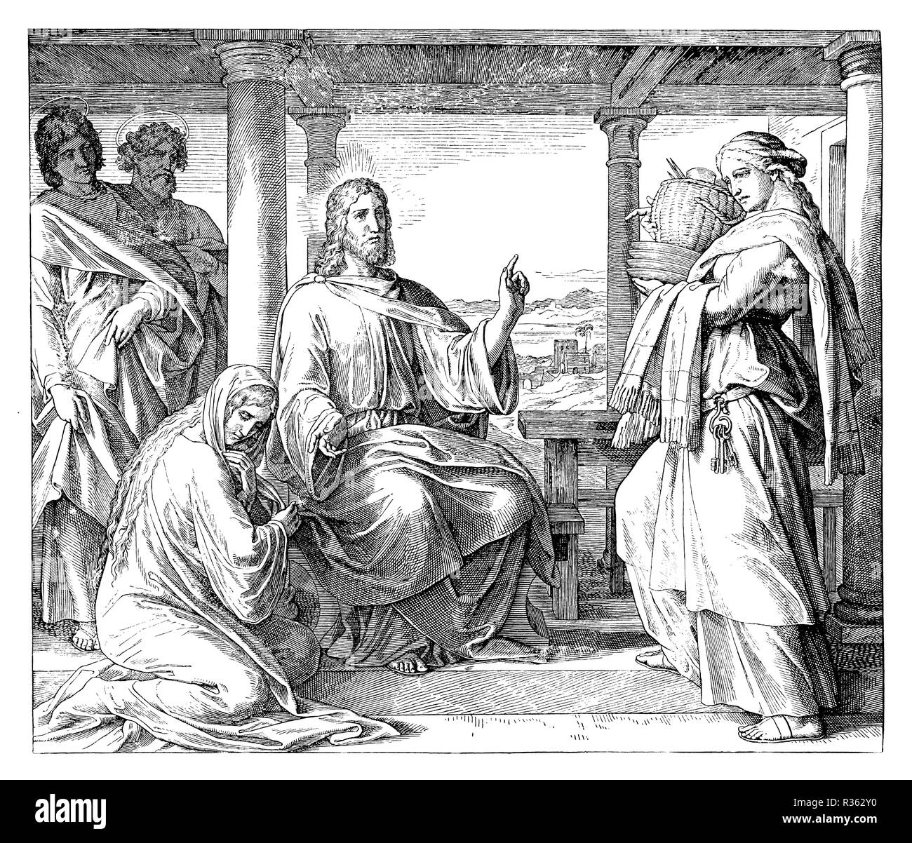 Jesus mit mary und martha bibel Ausgeschnittene Stockfotos und -bilder - Alamy
