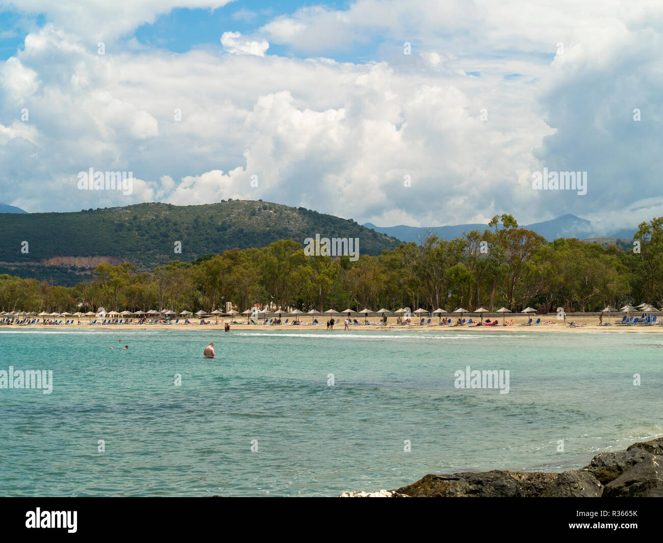 Der Strand von Ammoudia Dorf, Fanari, Preveza, Epirus, GRIECHENLAND ...