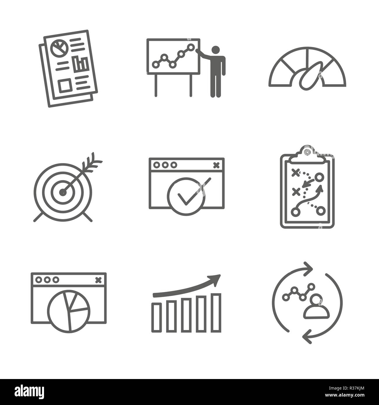 KPI - Key Performance Indicators Symbol mit Auswertung, Wachstum ...