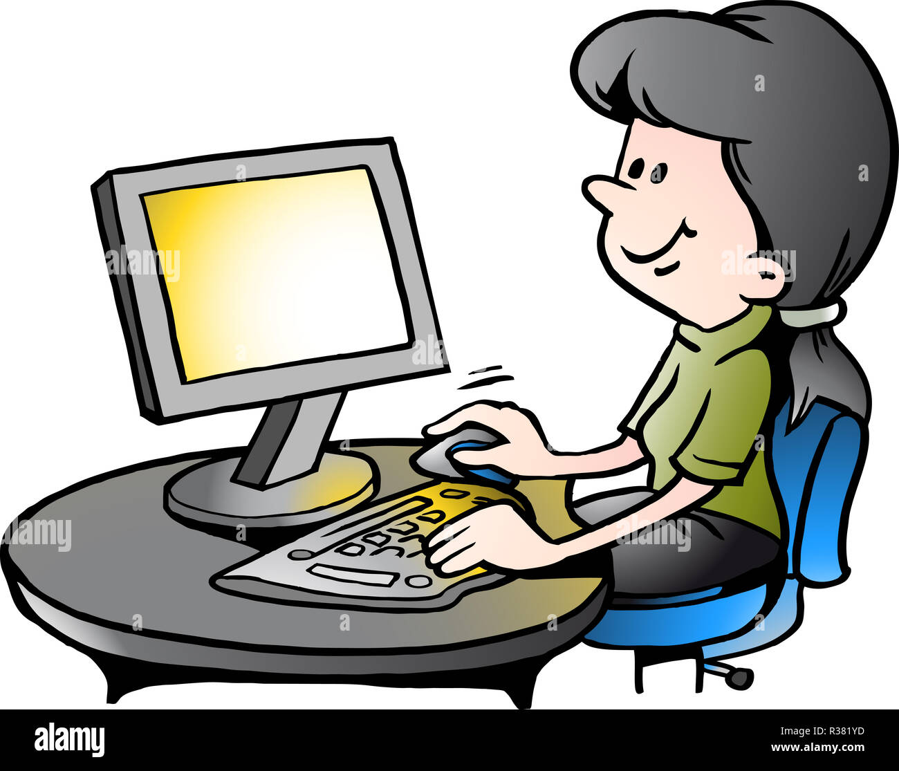 Frau büro computer sekretärin cartoon -Fotos und -Bildmaterial in hoher ...