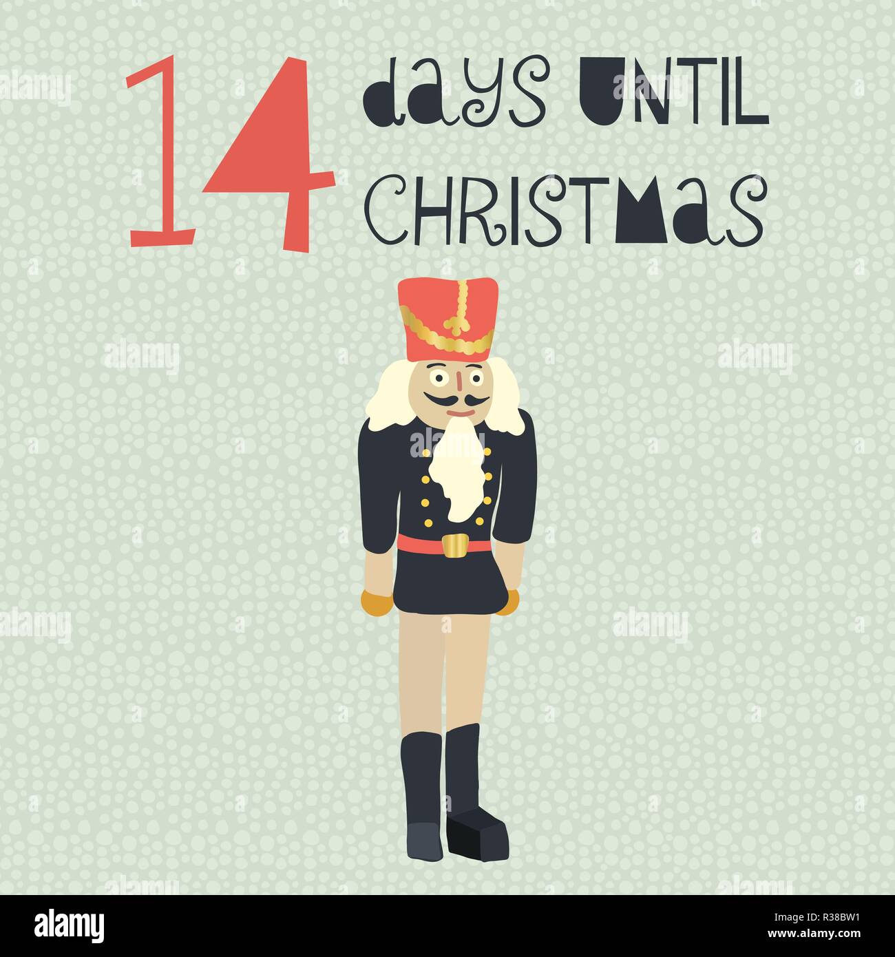 14 Tage bis Weihnachten Vector Illustration. Christmas Countdown 14 ...
