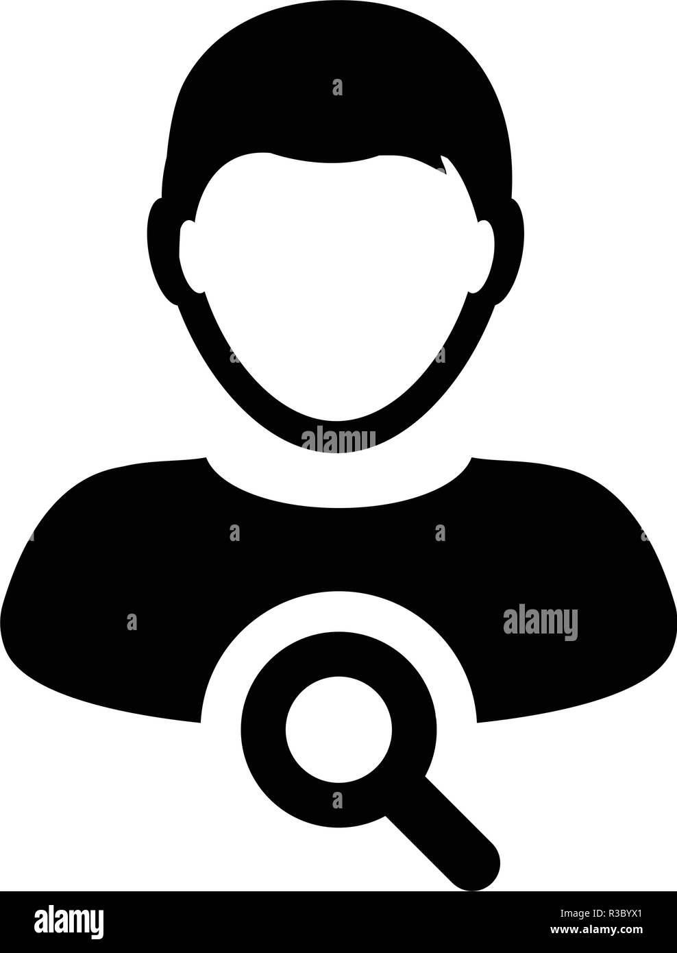 User Search Symbol Vektor männliche Person Profil avatar Symbol mit ...
