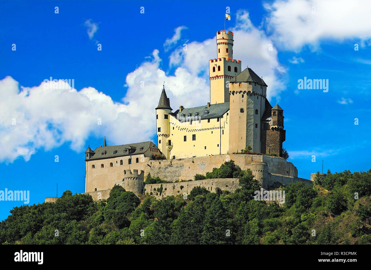 Deutschland, Schloss Marksburg in der Nähe von Braubach, Deutschland ...