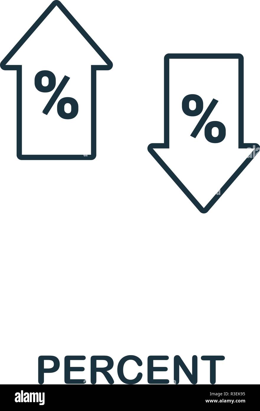 Prozent Symbol. Umrisse Stil schlankes Design aus Business icons ...