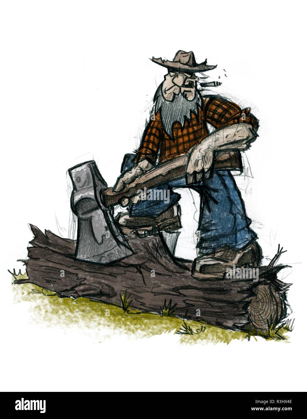 Cartoon Lumberjack Illustration Stockfotos und -bilder Kaufen - Alamy