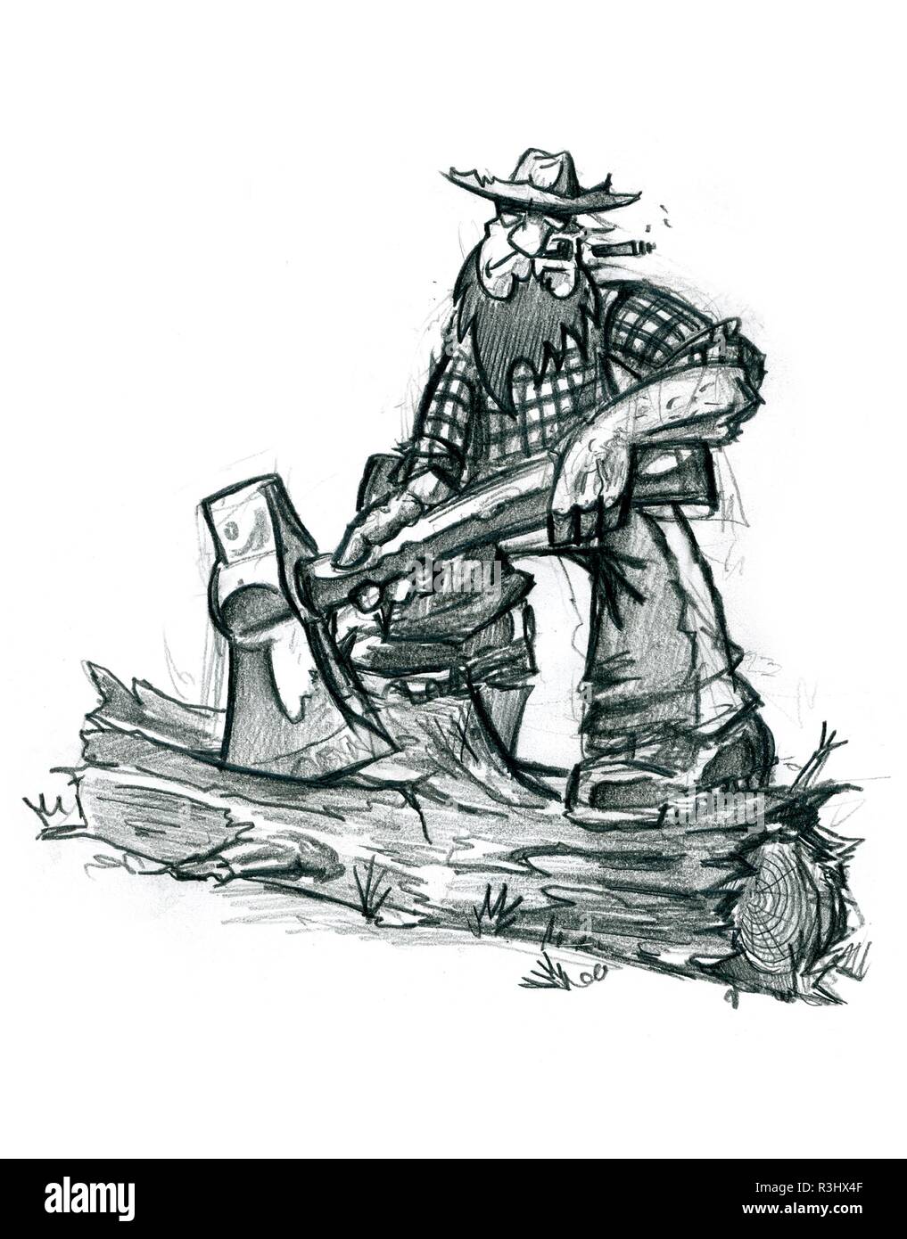 Cartoon Lumberjack Axe Stockfotos und -bilder Kaufen - Alamy