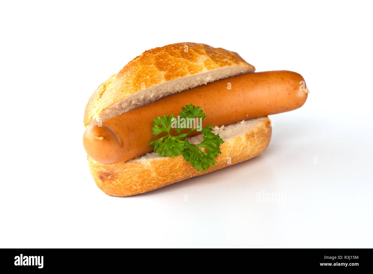 Wurst, Brot und Petersilie Stockfotografie - Alamy