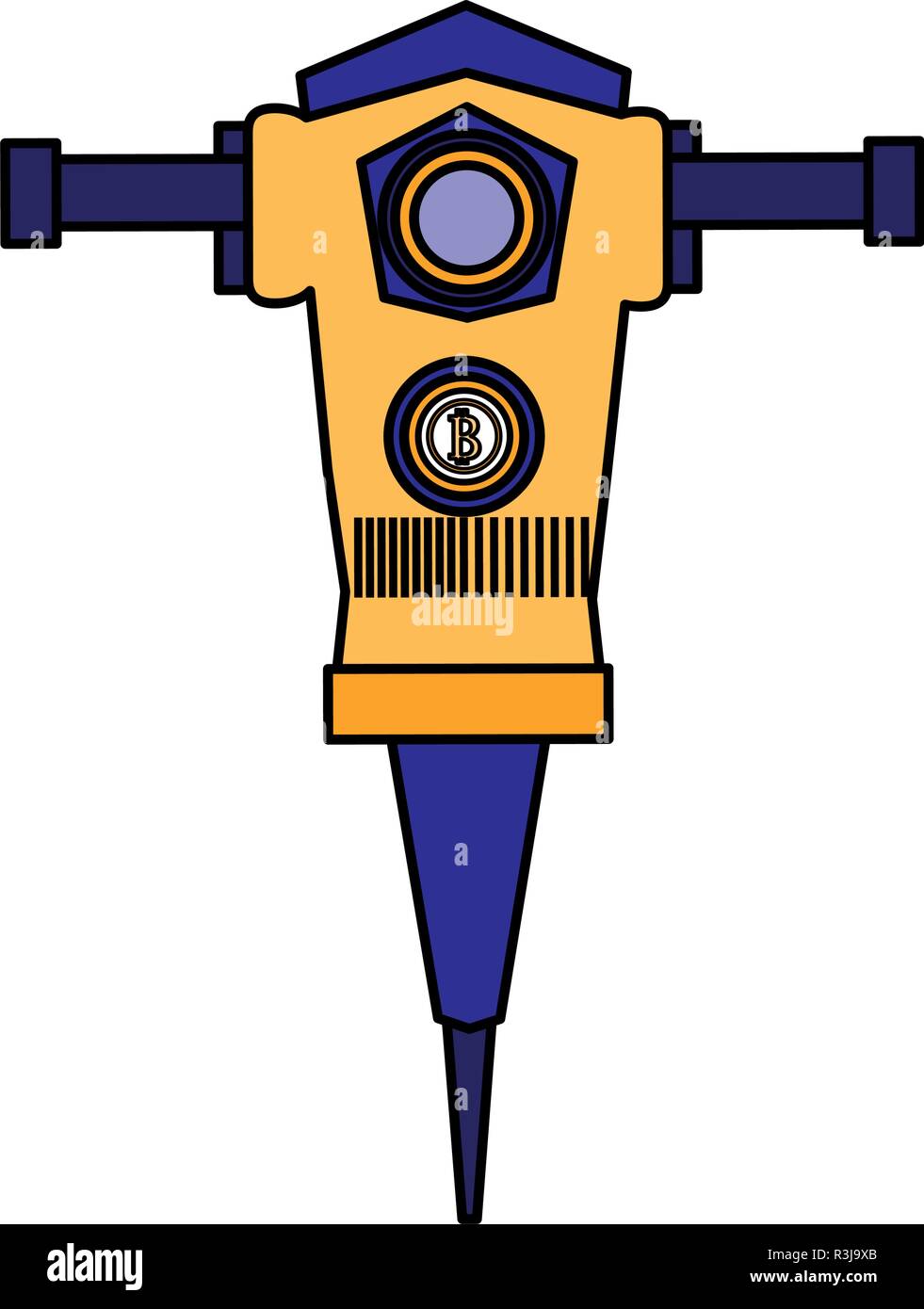 Bohrhammer Symbol auf weißem Hintergrund, Vector Illustration Stock ...