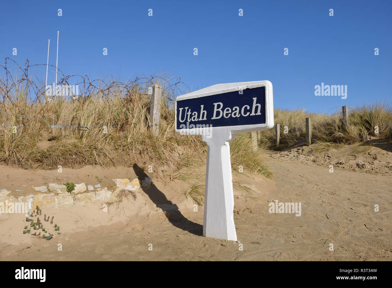 Stacheldrahtzaun zeichen utah strand Stockfotos und -bilder Kaufen - Alamy