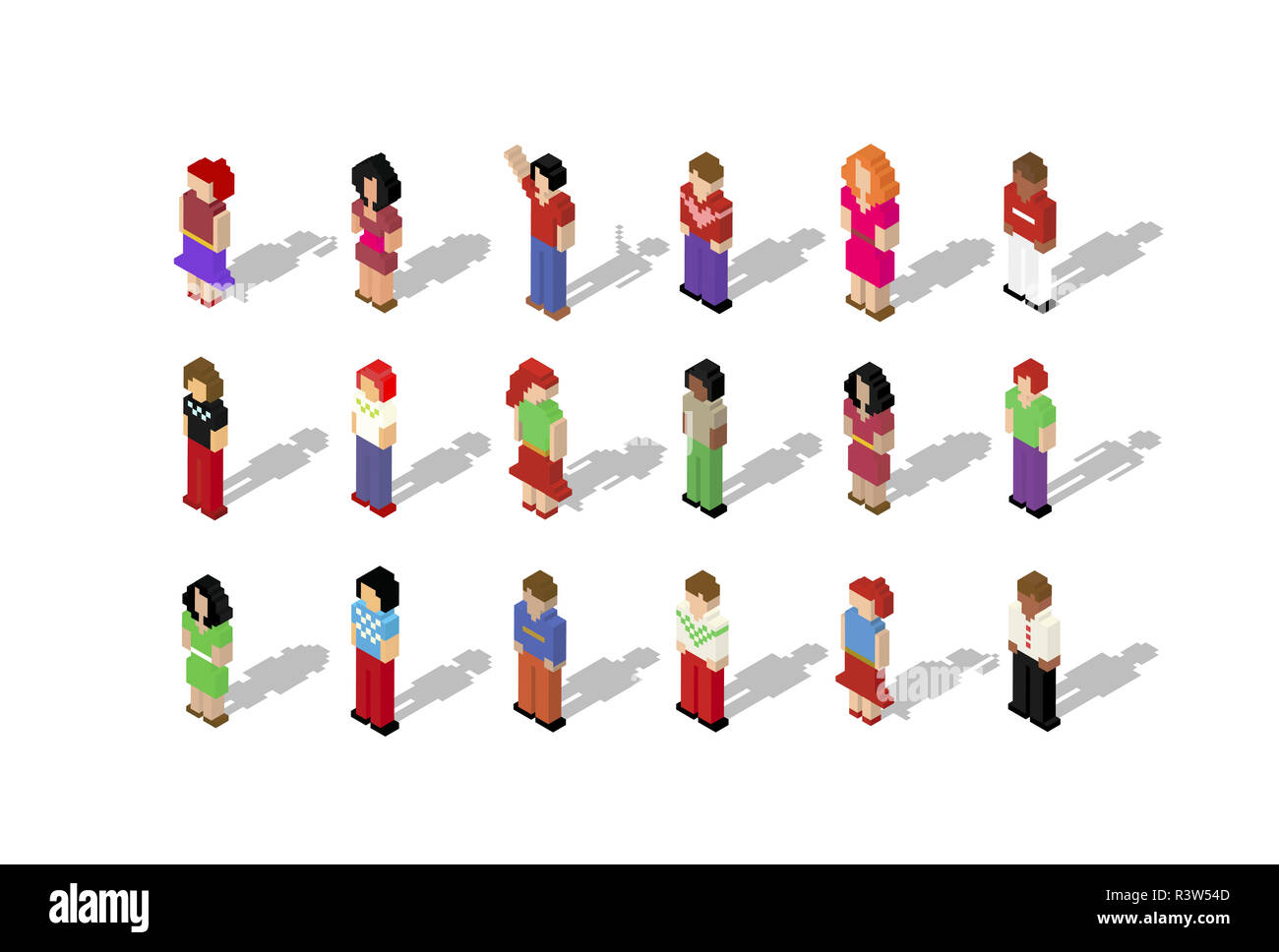 Isometric pixel people set illustration -Fotos und -Bildmaterial in ...