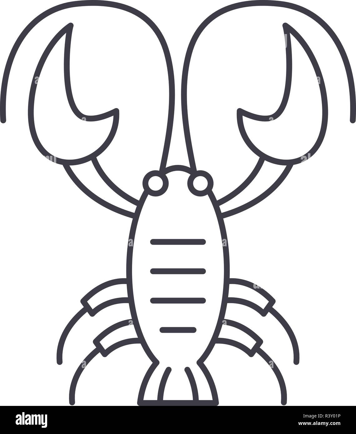 Crayfish Symbol Leitung Konzept. Crayfish Vector Linear Abbildung ...