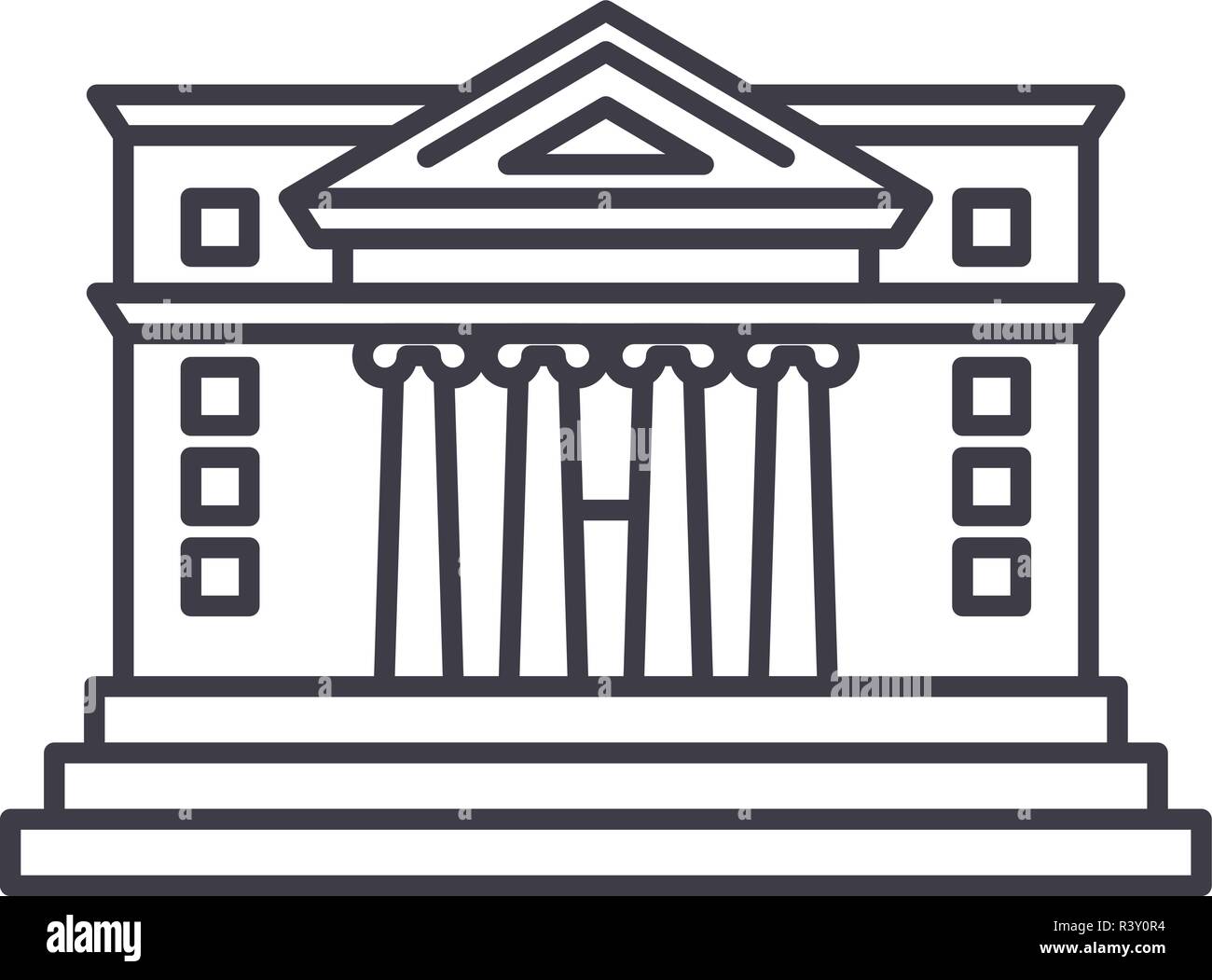 Rathaus Symbol Leitung Konzept. Rathaus Vector Linear Abbildung, Symbol ...