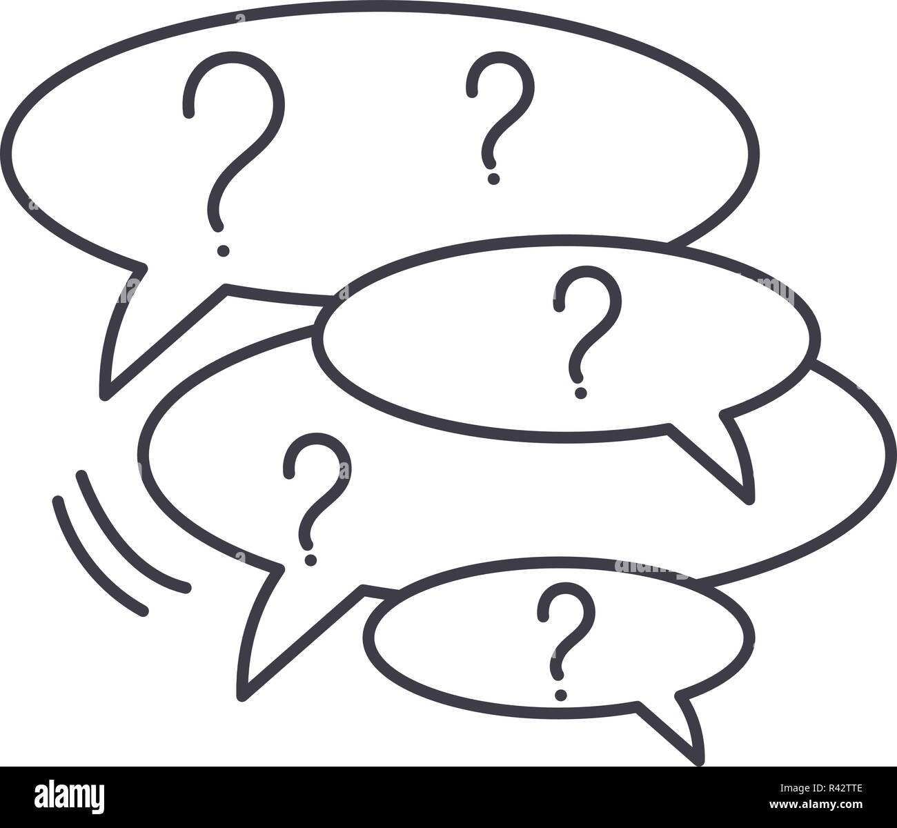Sammlung von Fragen Symbol Leitung Konzept. Sammlung von Fragen Vector ...
