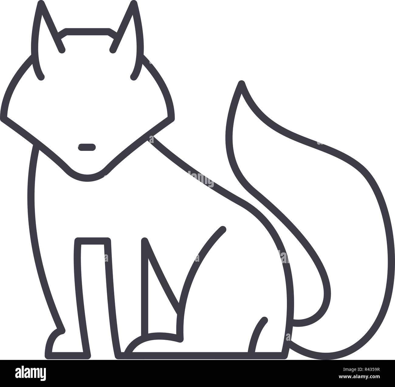 Fox Symbol Leitung Konzept. Fox Vector Linear Abbildung, Symbol ...