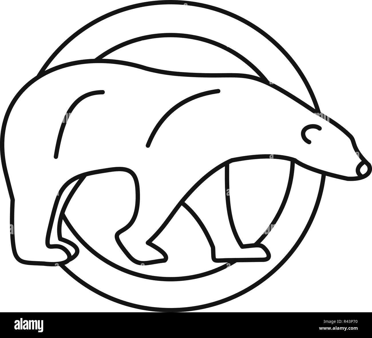 Eisbär auf Kreis Logo. Überblick Abbildung: Eisbär auf Kreis vektor ...