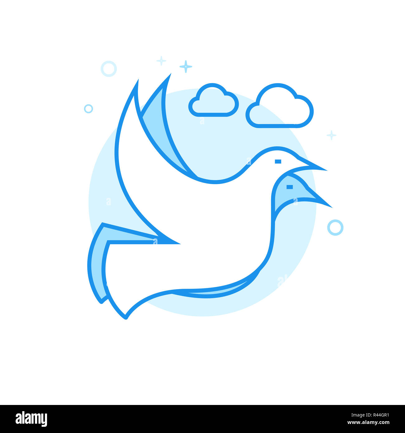 Tauben oder Tauben flach Symbol. Die Freigabe der Tauben bei der ...