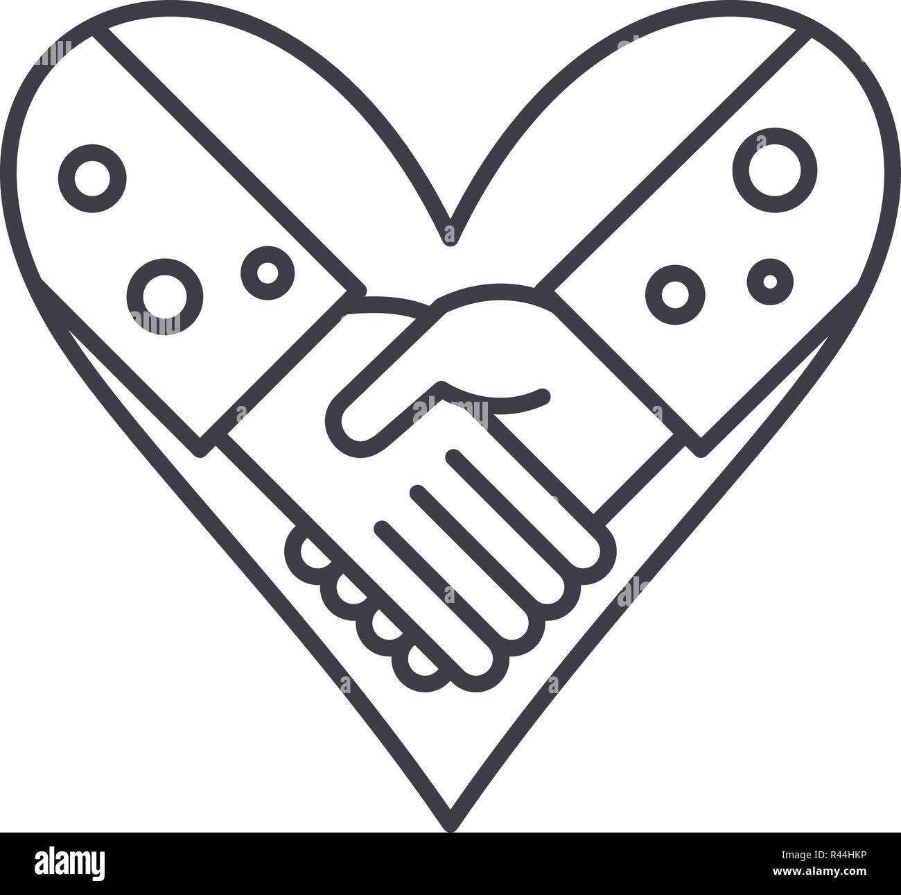 Liebe treue Symbol Leitung Konzept. Liebe treue Vector Linear Abbildung ...