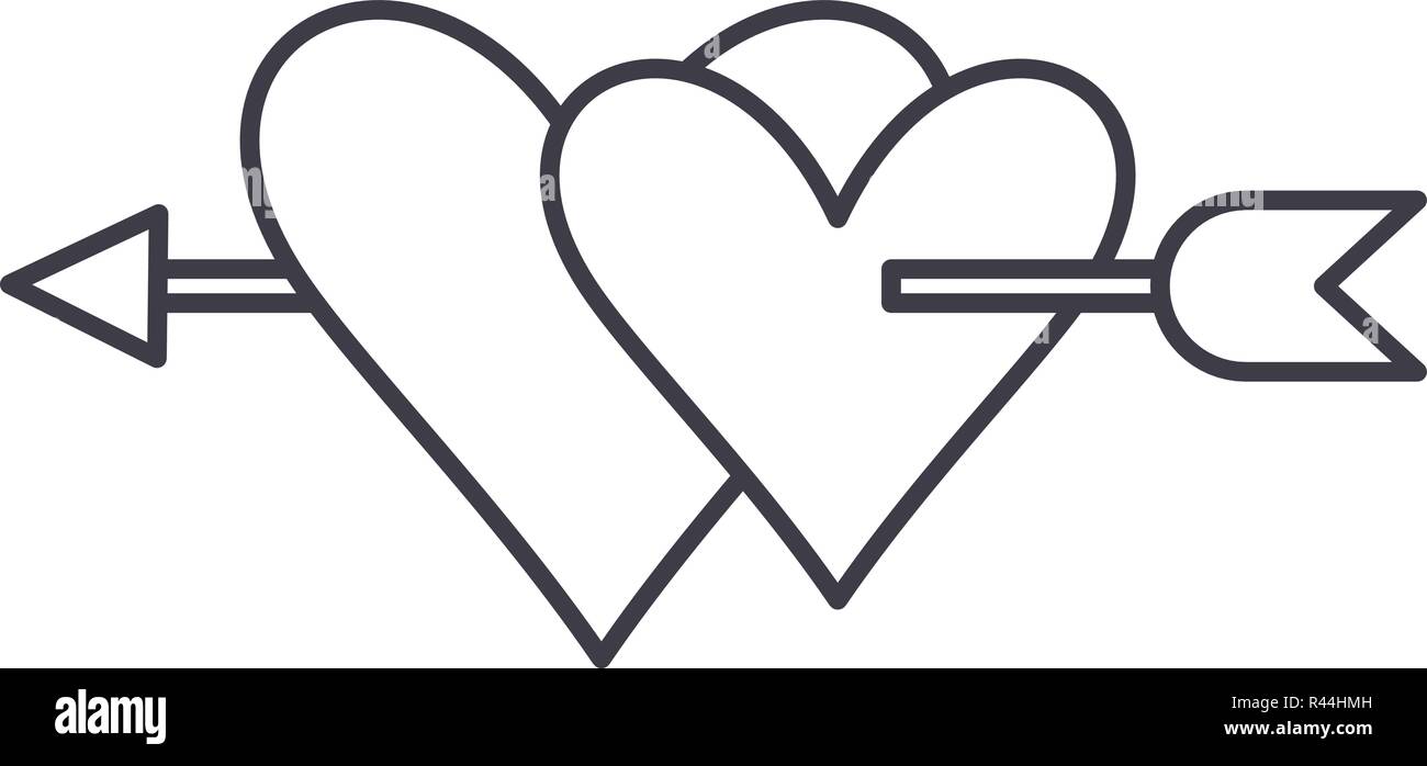 Liebe Symbol Symbol Leitung Konzept. Liebe Symbol Vector Linear ...