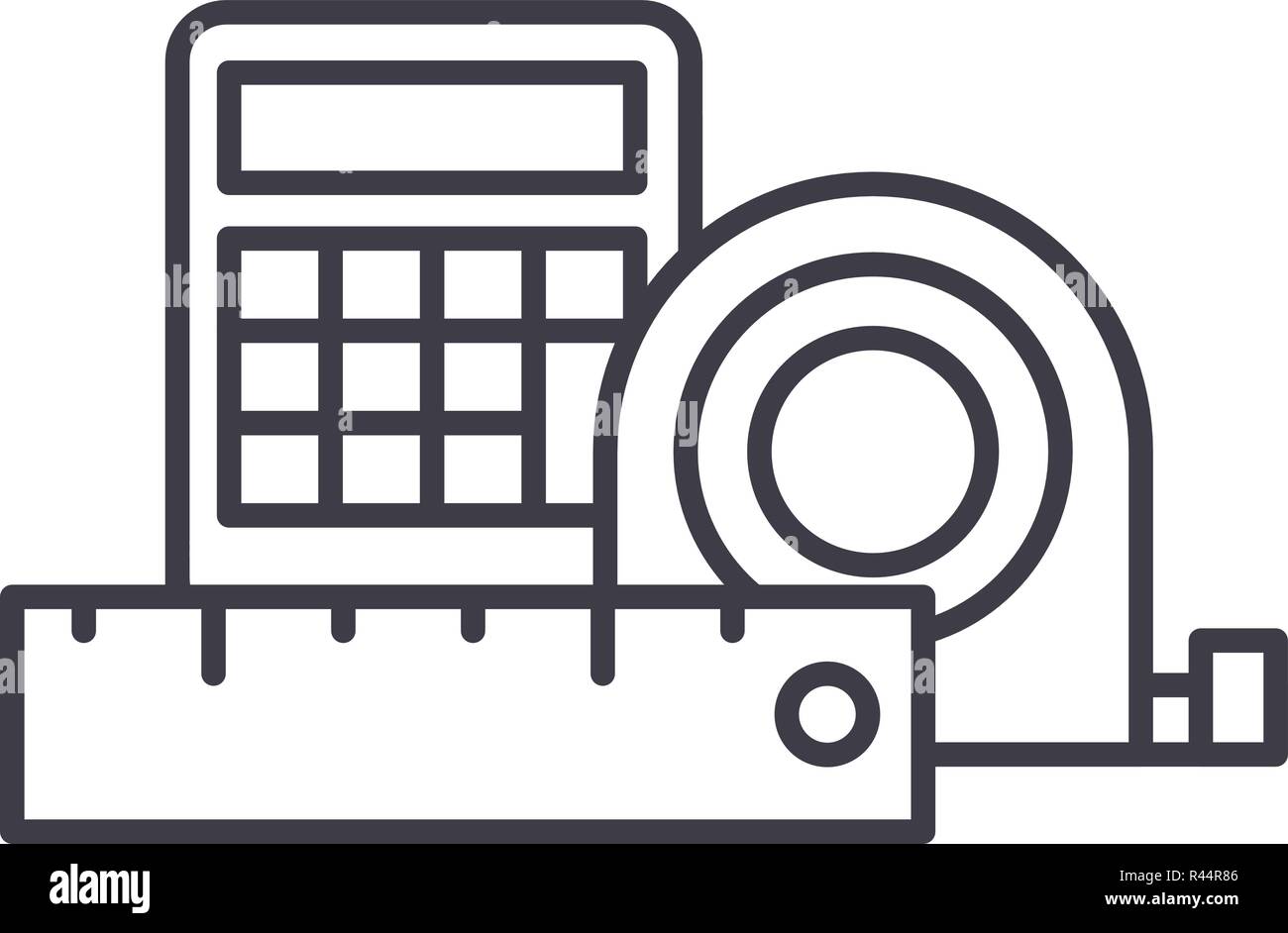 Messungen und Berechnungen Symbol Leitung Konzept. Messungen und ...