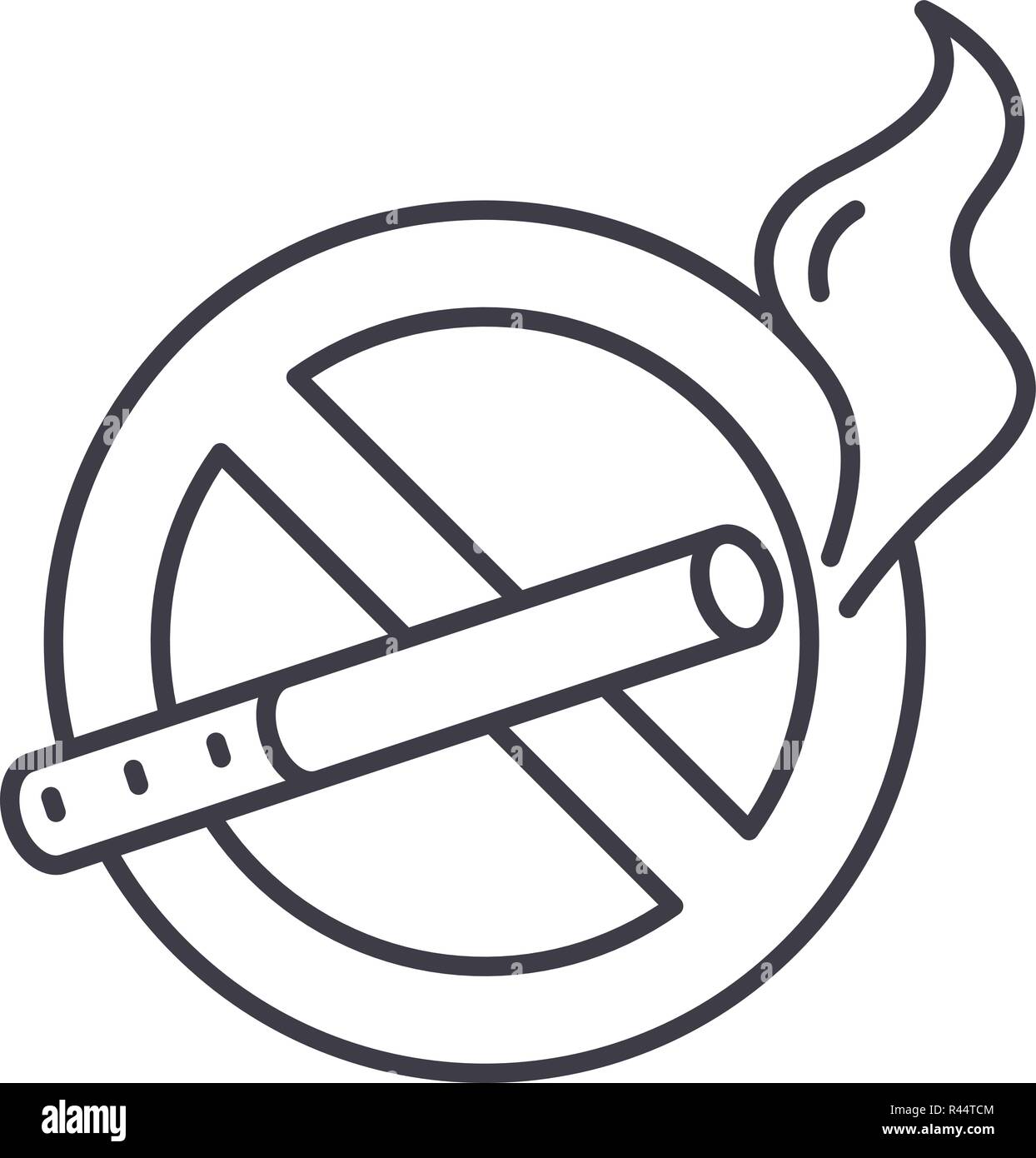 Rauchverbot Symbol Leitung Konzept. Rauchen Vector Linear Abbildung ...