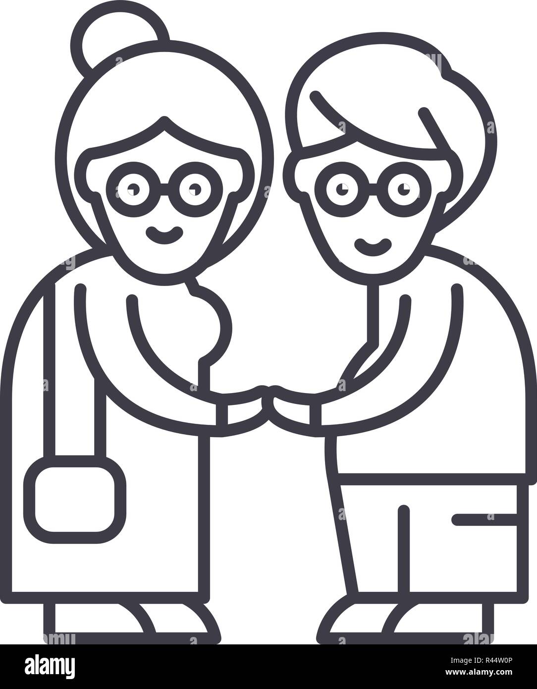 Rentner Symbol Leitung Konzept. Rentner Vector Linear Abbildung, Symbol ...