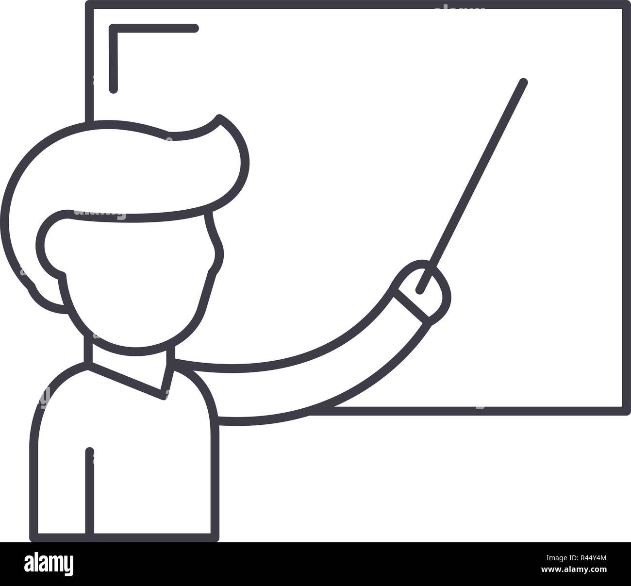 Lehrer an der Schule board Symbol Leitung Konzept. Lehrer an der Schule ...