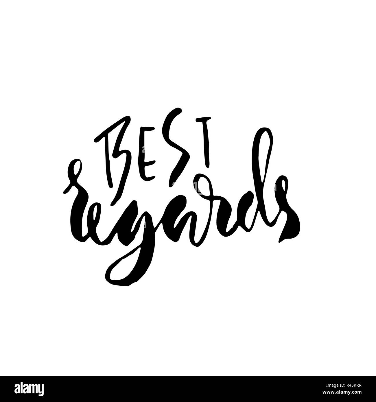 Mit besten Grüßen. Hand moderne trockene Bürste Schriftzug gezogen ...