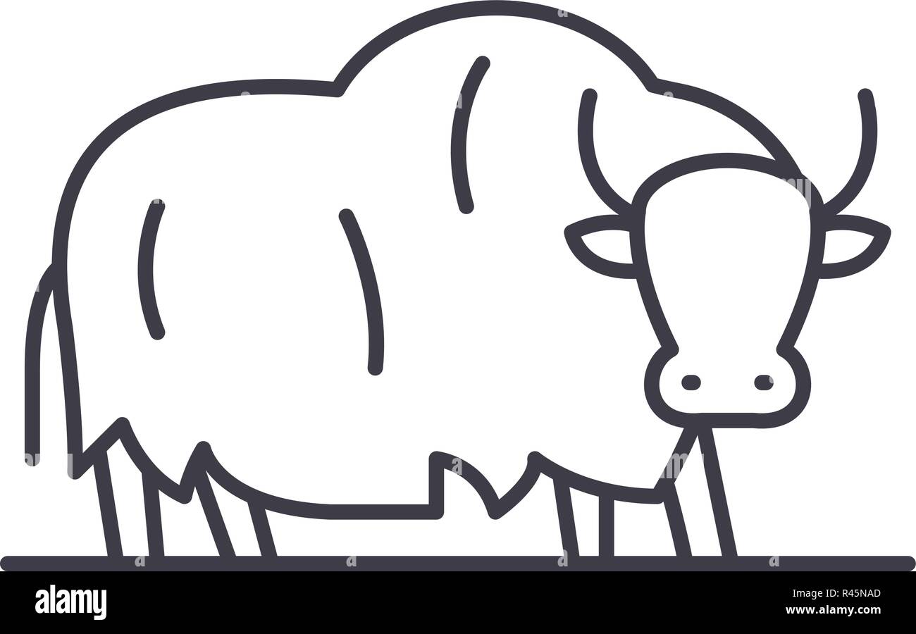Yak Symbol Leitung Konzept. Yak Vector Linear Abbildung, Symbol ...