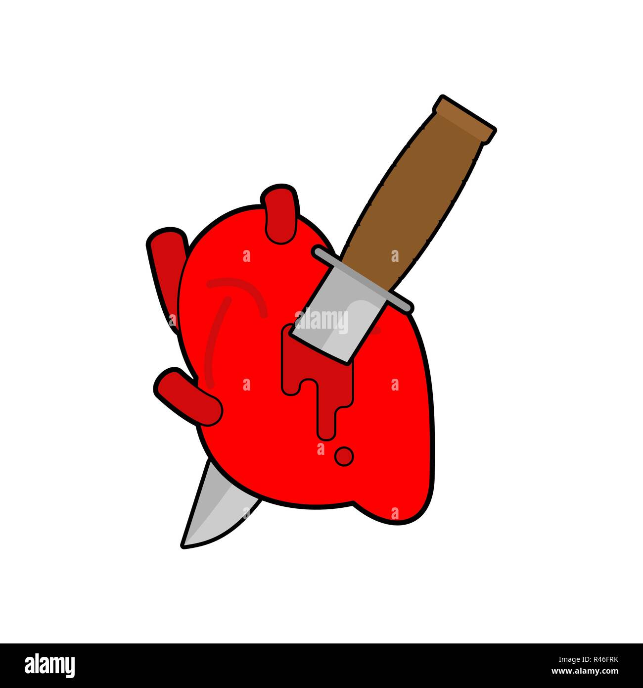 Messer im Herz Anatomie. Töten Liebe Symbol. Vector Illustration Stock ...