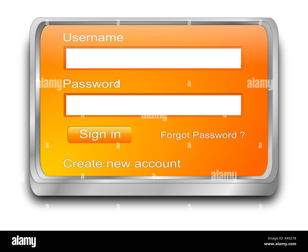 Web login form template Ausgeschnittene Stockfotos und -bilder - Alamy