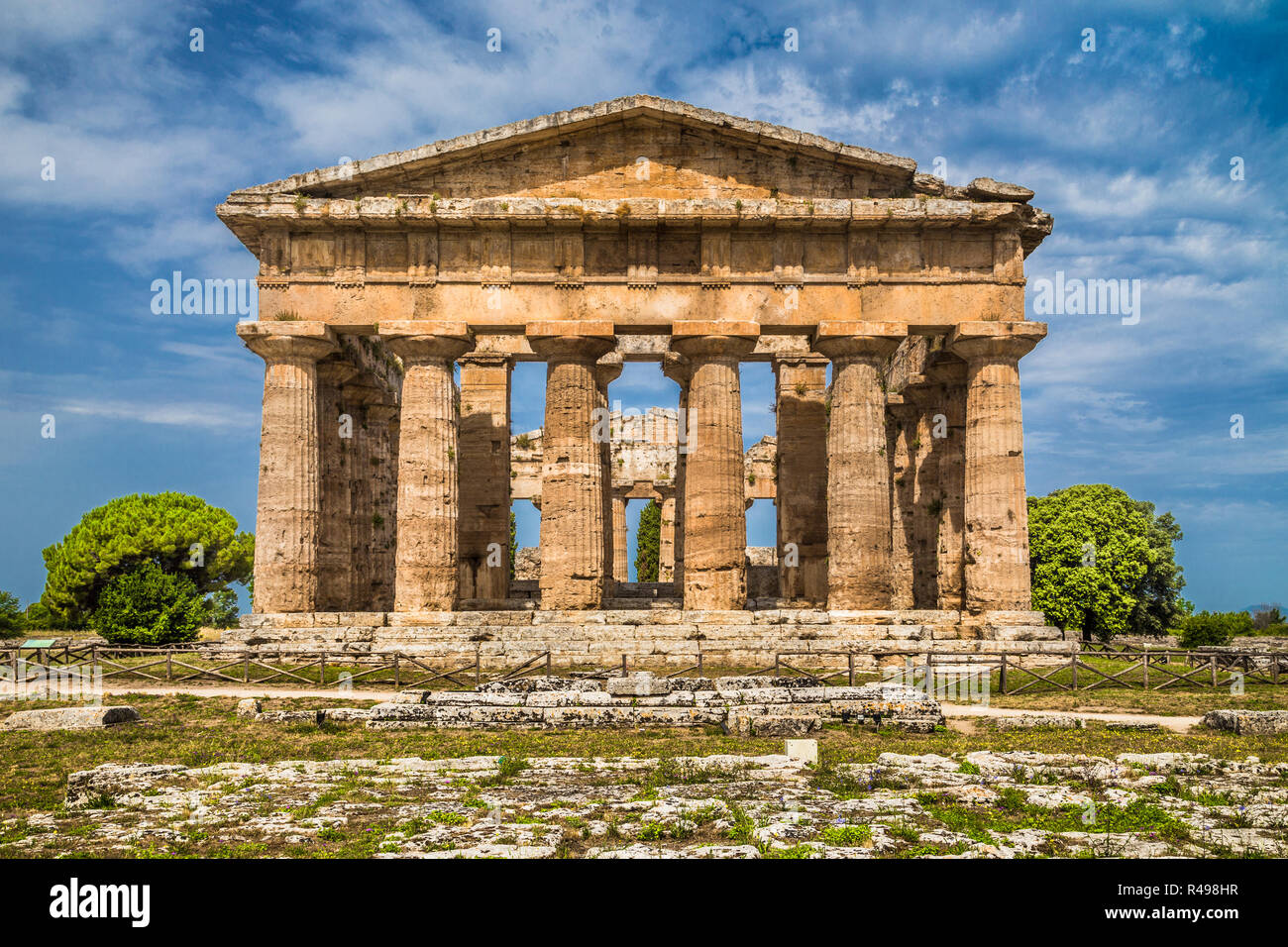 Tempel der Hera in berühmten Paestum Archäologische UNESCO ...
