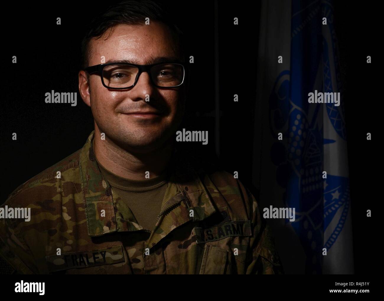 Us-Armee Maj. Matthew Fraley, auf die 403Rd zivilen Angelegenheiten ...