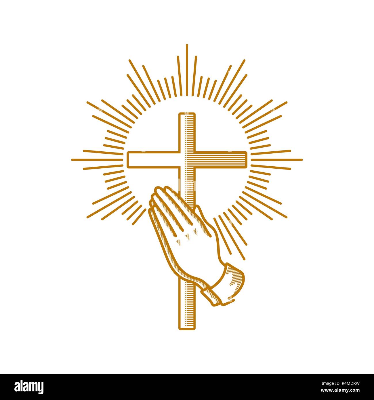 Christliche Logos Symbole Hand Getekend Symbool Van Het Christendom.