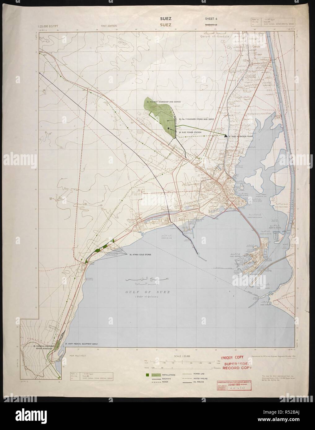 Map of the suez canal -Fotos und -Bildmaterial in hoher Auflösung – Alamy
