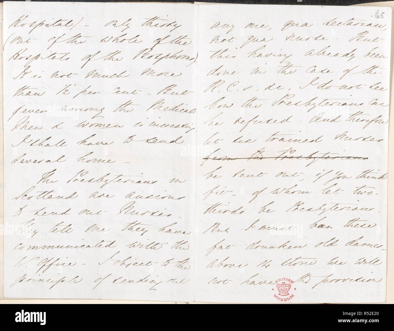 Brief von Florence Nightingale. Nachtigall Papers, Vol. I. die Türkei ...