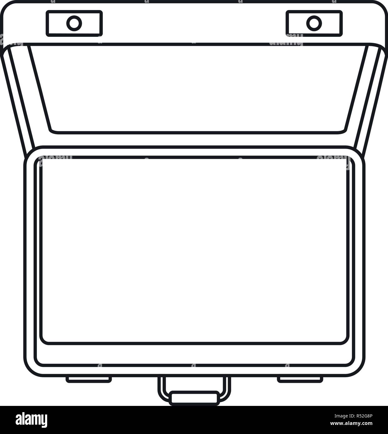 Offene Koffer Symbol. Überblick Abbildung der offenen Koffer vektor ...