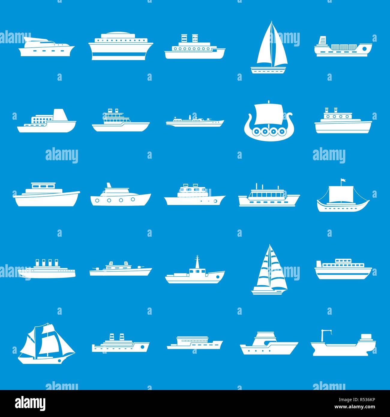 Boot Symbole gesetzt. Einfache Abbildung: 25 Boot Vector Icons für Web ...