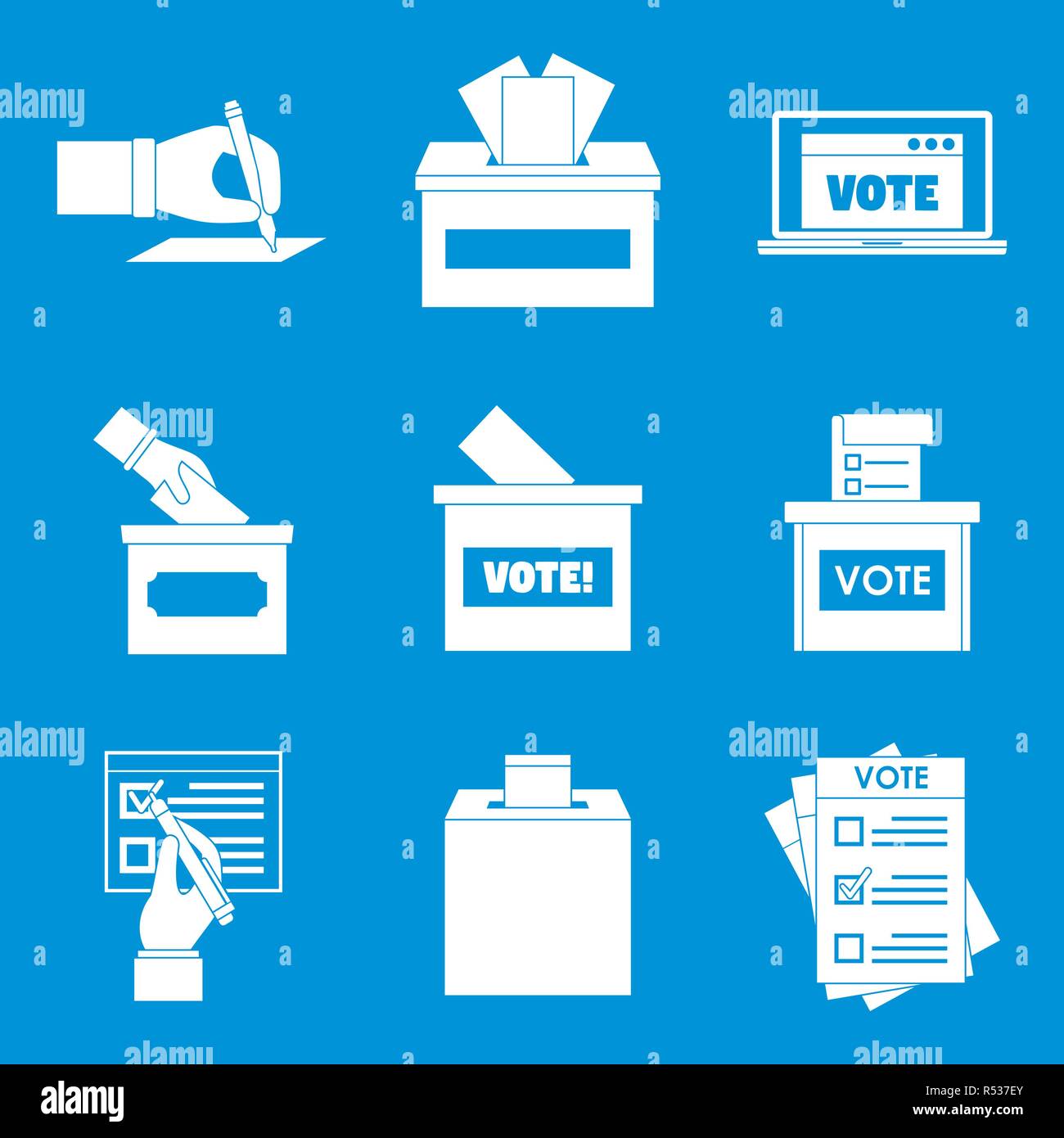 Wahlgang abstimmen, Abstimmung polling Symbole gesetzt. Einfache ...