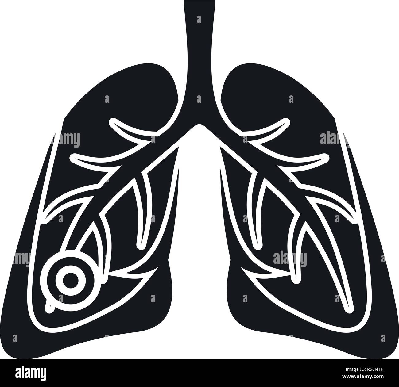 Lungenentzündung lungen Symbol. Einfache Abbildung der Pneumonie lungen ...