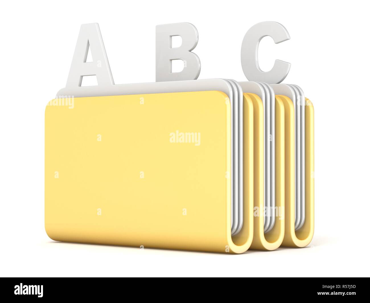 Drei Computer Ordner mit ABC-Dateien 3D Stockfotografie - Alamy