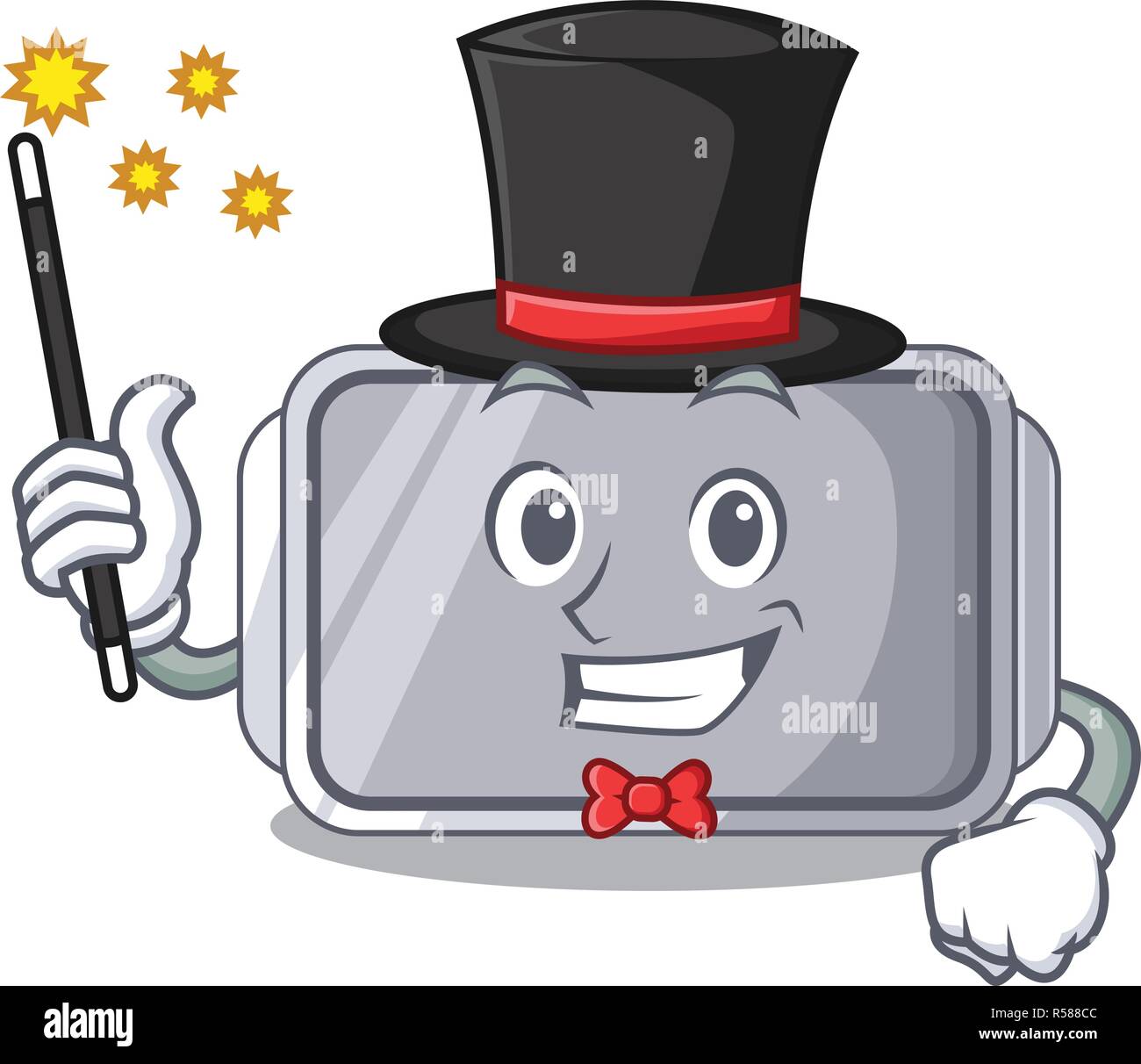Magier Backblech eng mit layer Cartoon Stock-Vektorgrafik - Alamy