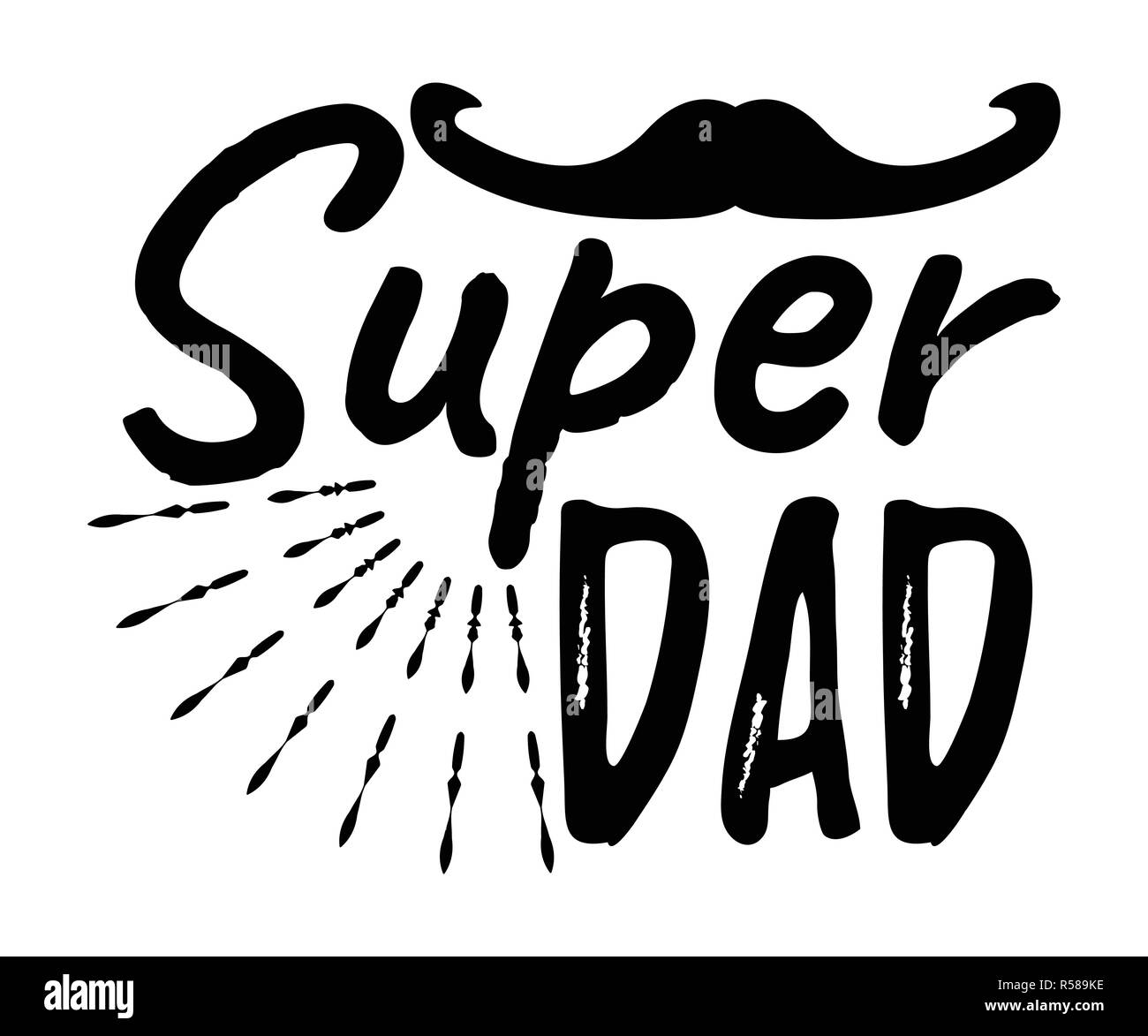 Super Dad Banner und Giftcard. Vatertag Plakat Zeichen für den ...